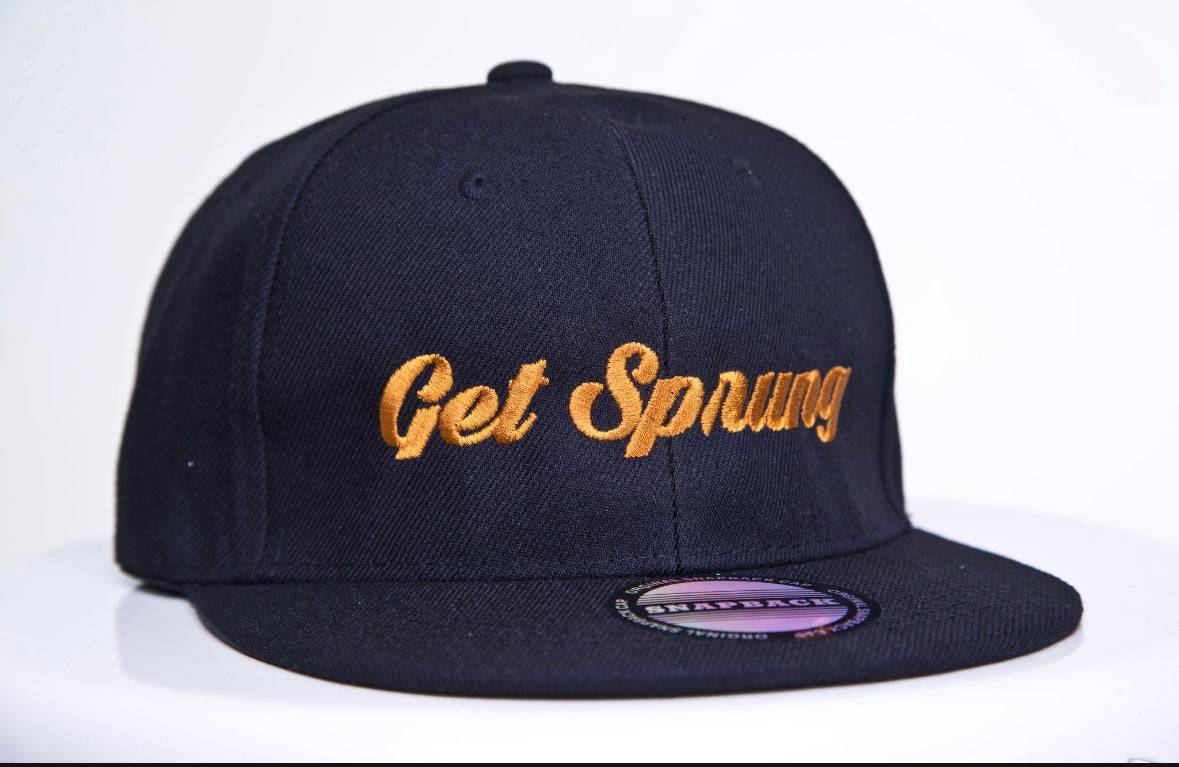 The “GET SPRUNG” black snap back hat | AR TakeDown Tool